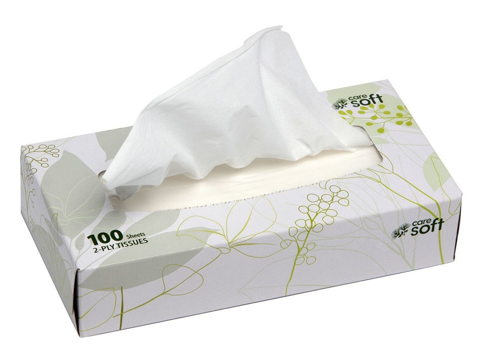 Care Soft Facial Tissue 2 Ply 100 Sheets | Pure Clean Supplies NZ