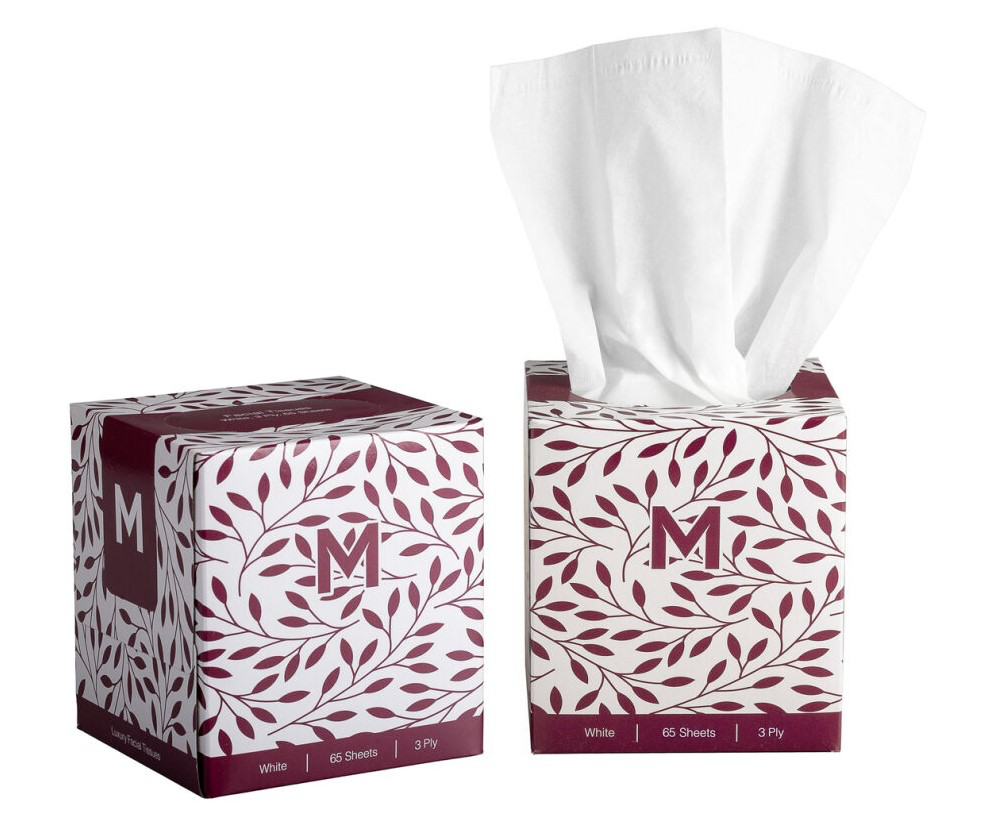Cube Facial Tissues - White, 3 Ply, 65 Sheets, FSC® Mix - 36 Packs/Box ...