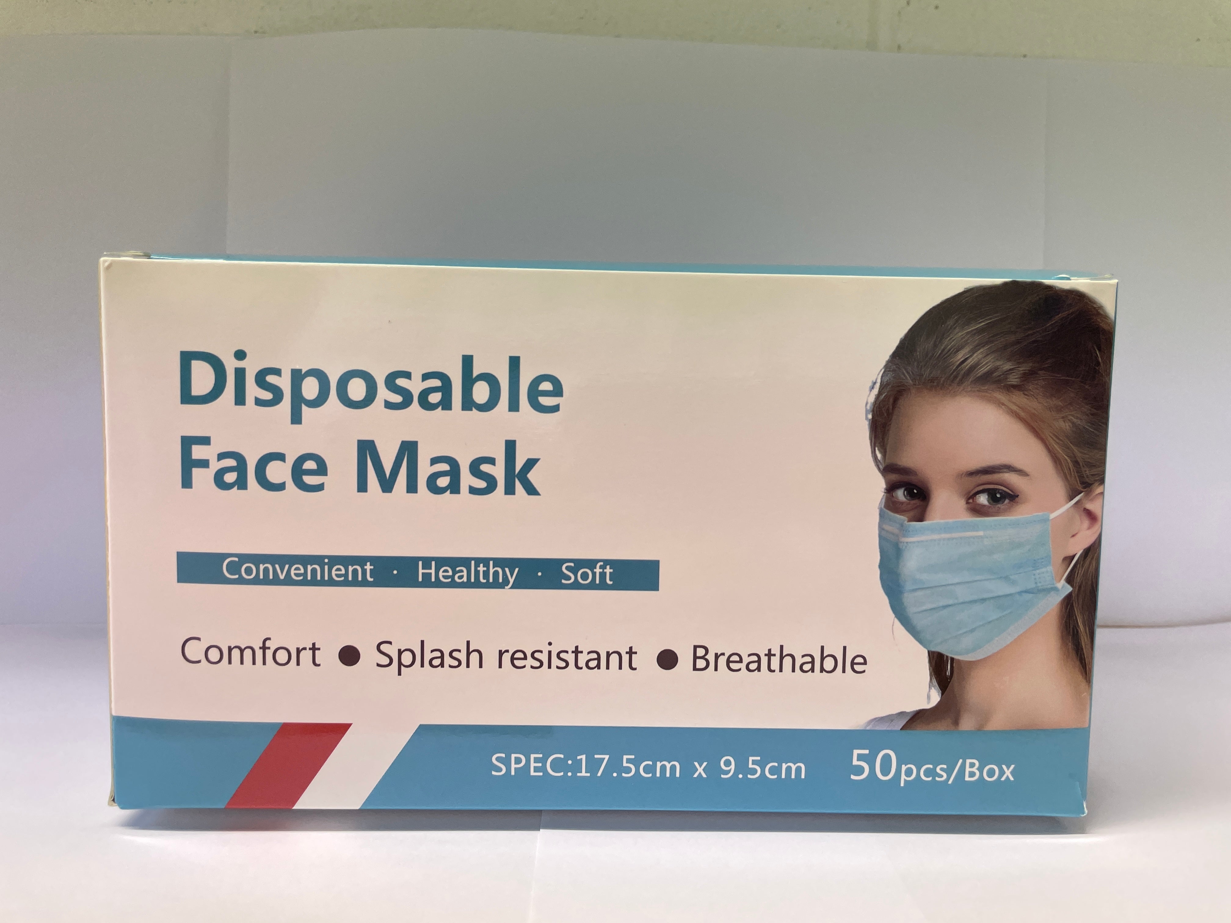Disposable Face Masks Blue 50 Pack | Pure Clean Supplies