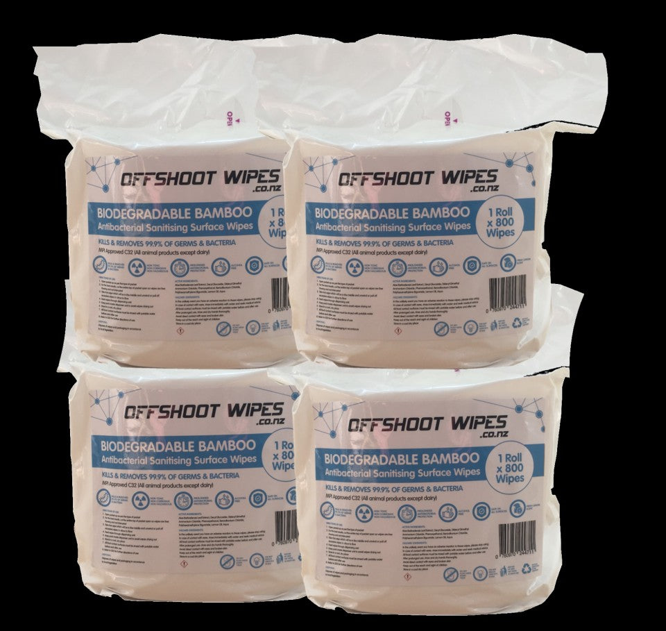 Offshoot Bamboo Surface Wipes 4 Rolls | Pure Clean Supplies