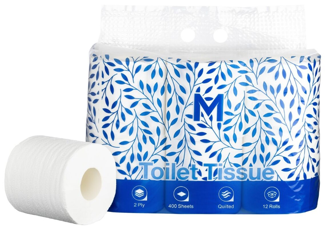 Unwrapped Toilet Tissue Boxed - White, 2 Ply, 400 Sheets, 12 Pack, FSC ...