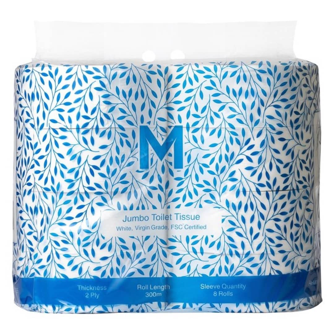 Virgin Jumbo Toilet Tissue Pack 2 Ply 300m | Pure Clean Supplies